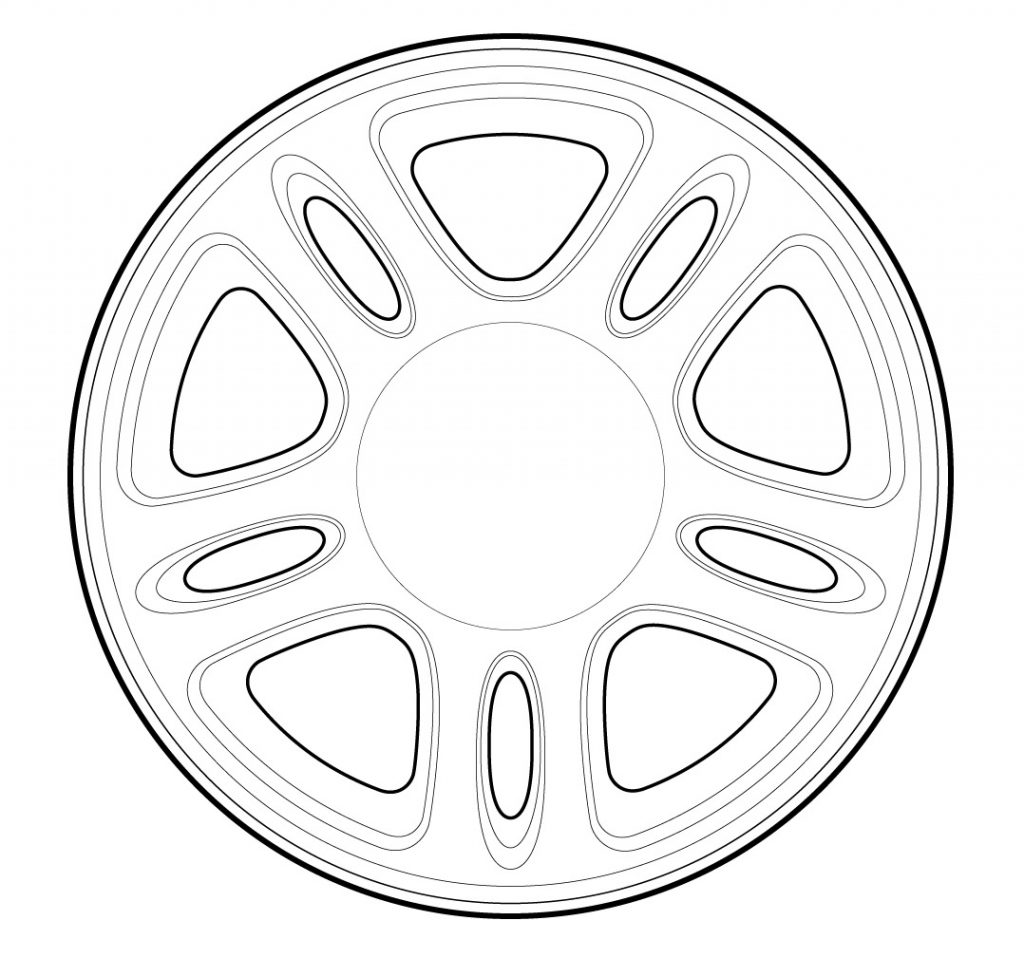 Vector line drawing of a 1998 Ford Cobra Mustang – TrashedGraphics