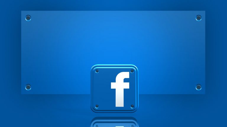 Widescreen PowerPoint template with 3d Facebook app icons – TrashedGraphics