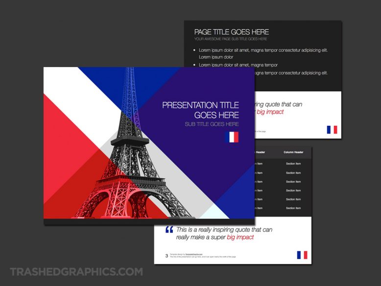 France PowerPoint template designs – TrashedGraphics