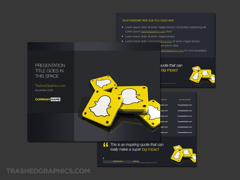 Social media PowerPoint template with Snapchat logos – TrashedGraphics