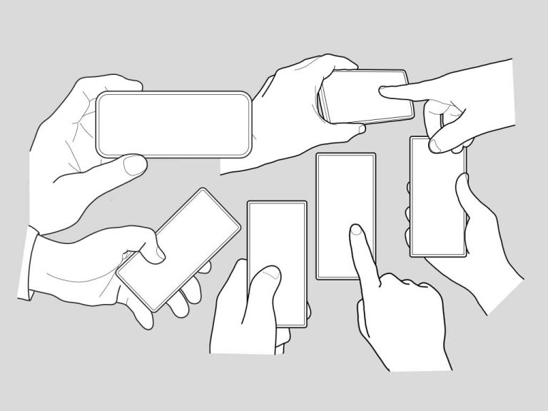 Drawings of hands holding phones (great for storyboarding ...
