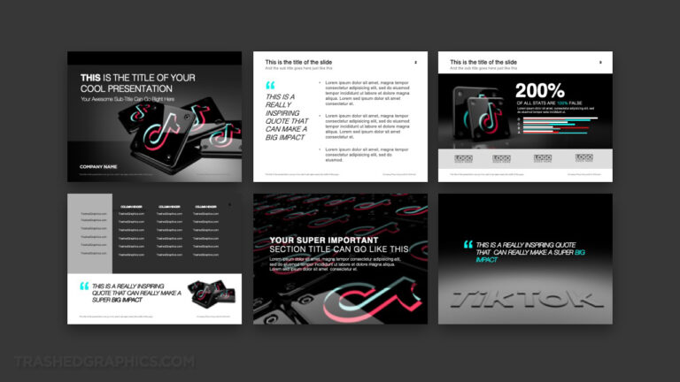 Fully customizable TikTok PowerPoint template with charts and graphs ...